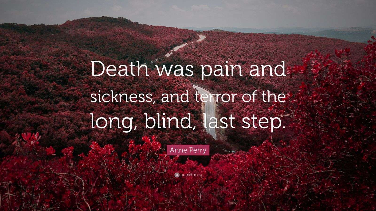 Anne Perry Quote: “Death was pain and sickness, and terror of the long ...