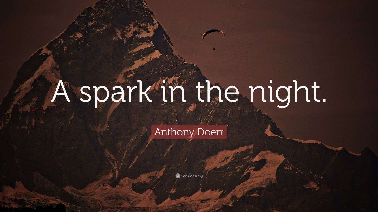 Anthony Doerr Quote: “A spark in the night.”