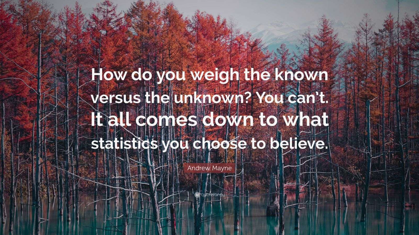 Andrew Mayne Quote: “How do you weigh the known versus the unknown? You ...