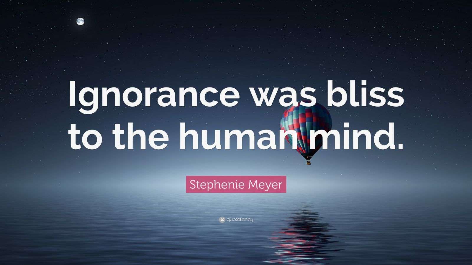 Stephenie Meyer Quote: “Ignorance was bliss to the human mind.”