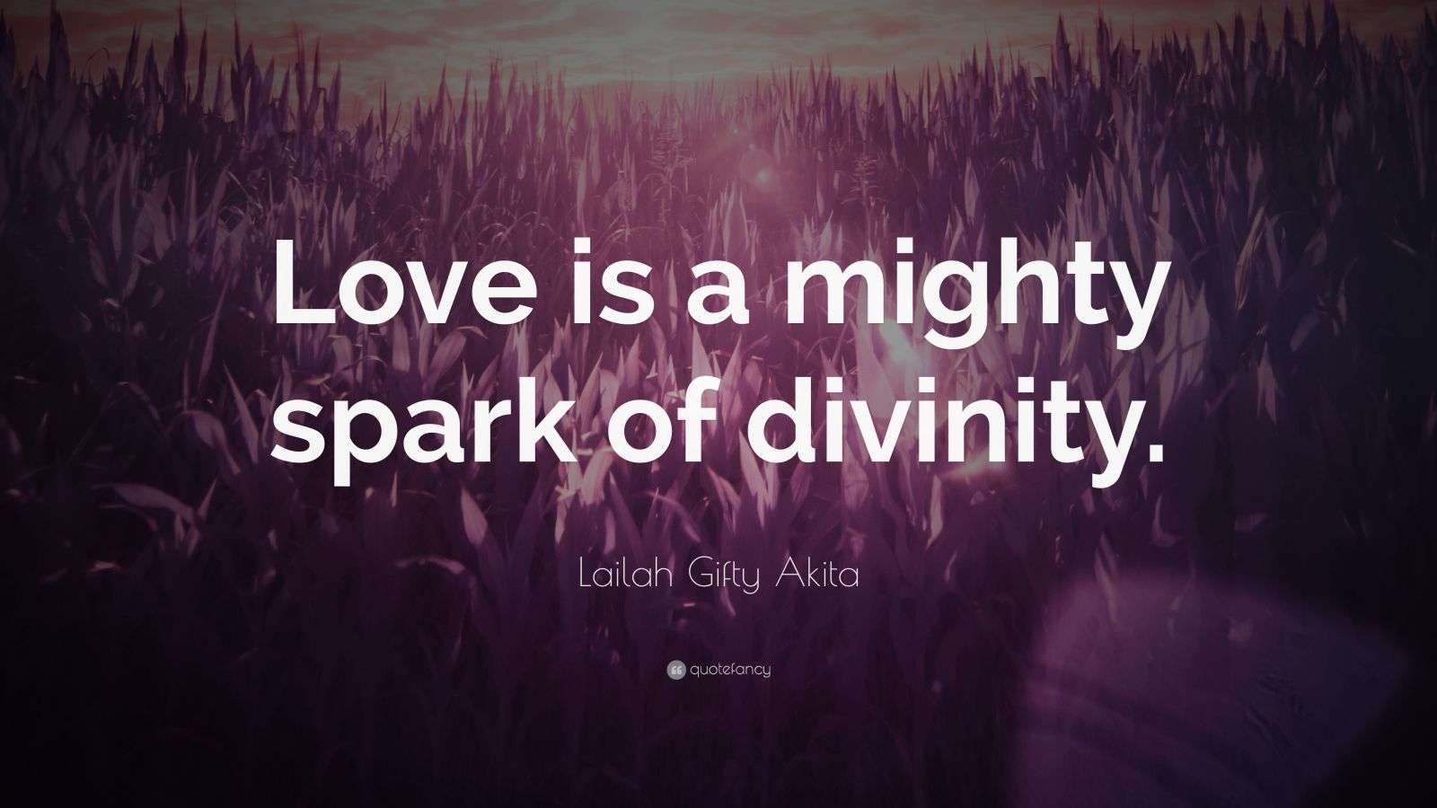 Lailah Gifty Akita Quote: “Love is a mighty spark of divinity.”