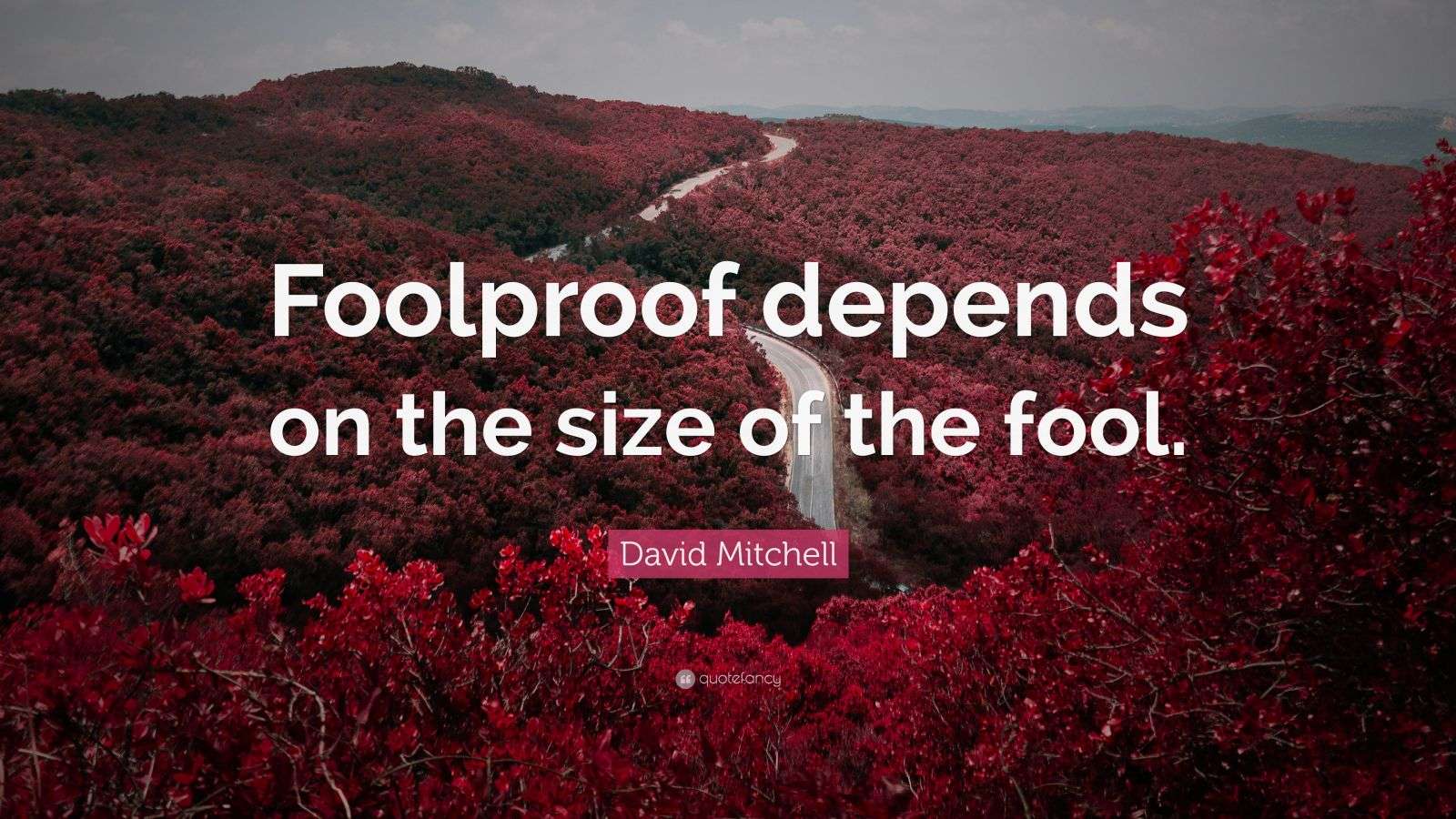 David Mitchell Quote: “Foolproof depends on the size of the fool.”