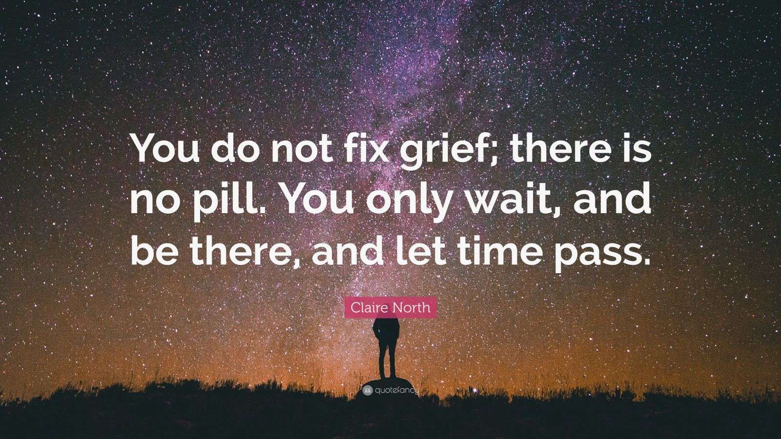 Claire North Quote: “You do not fix grief; there is no pill. You only ...