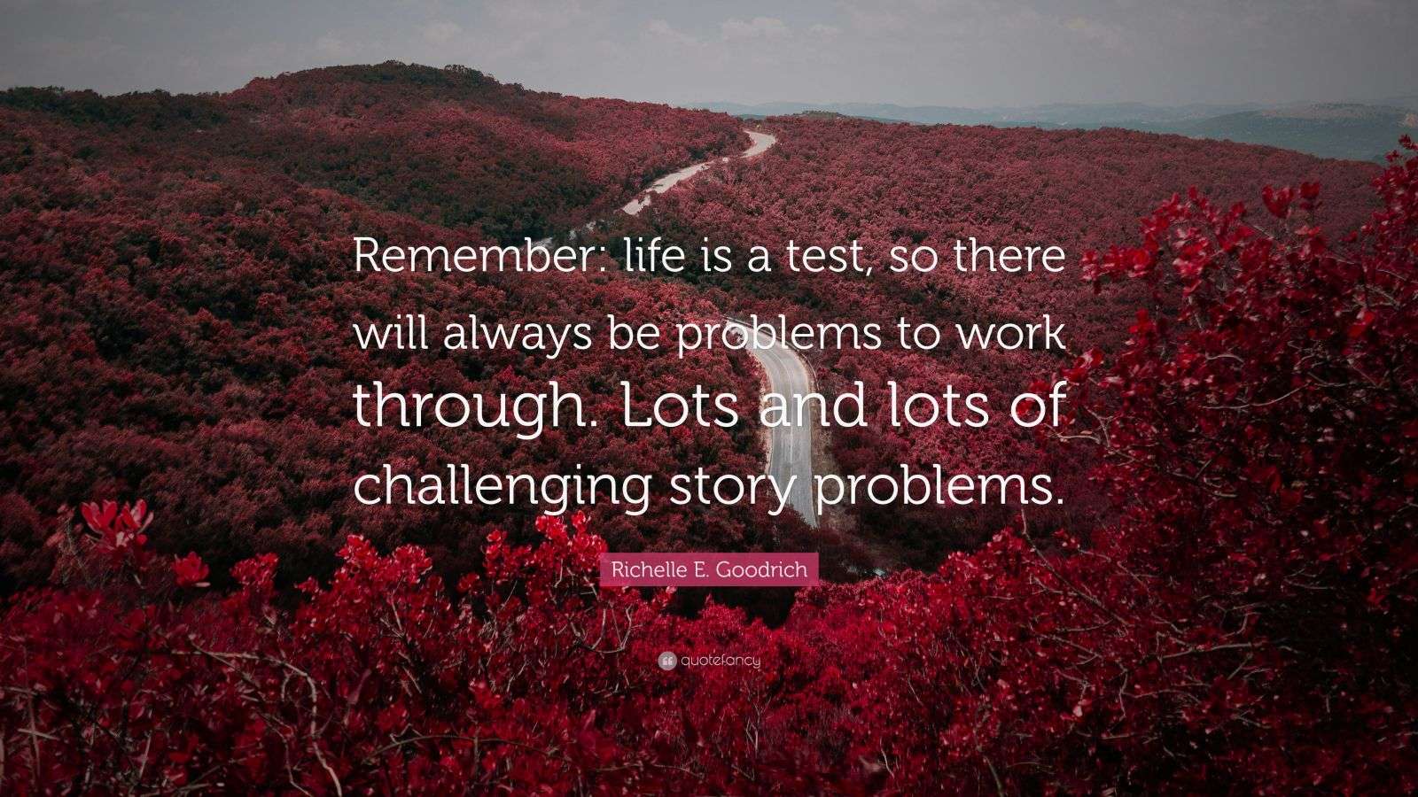 Richelle E. Goodrich Quote: “Remember: life is a test, so there will ...