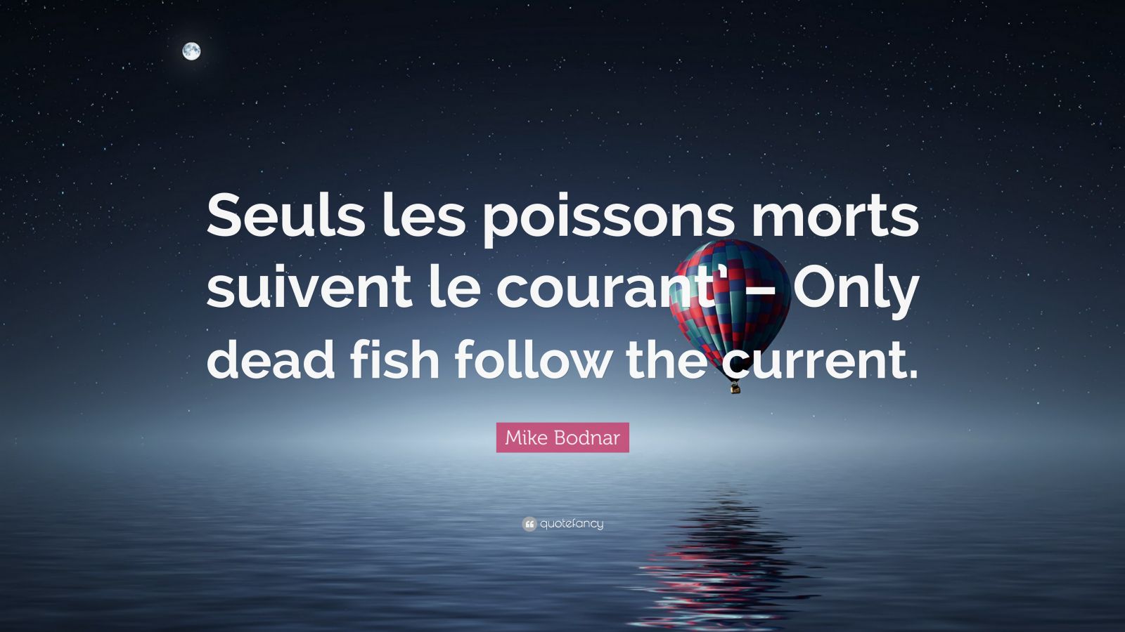 Mike Bodnar Quote: “Seuls les poissons morts suivent le courant’ – Only ...