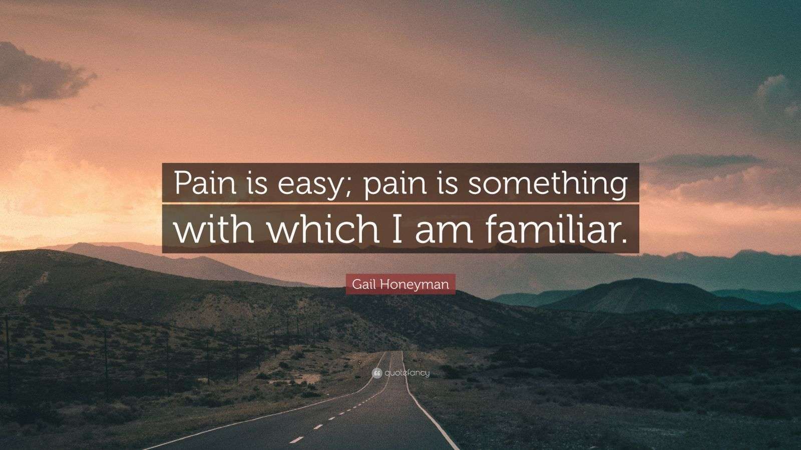 Gail Honeyman Quote: “Pain is easy; pain is something with which I am ...