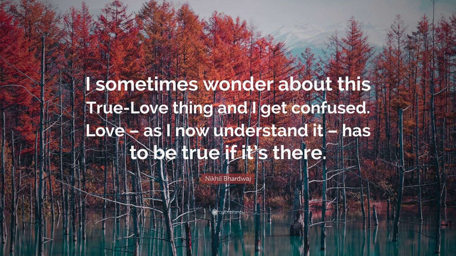 Nikhil Bhardwaj Quote: “I sometimes wonder about this True-Love thing ...