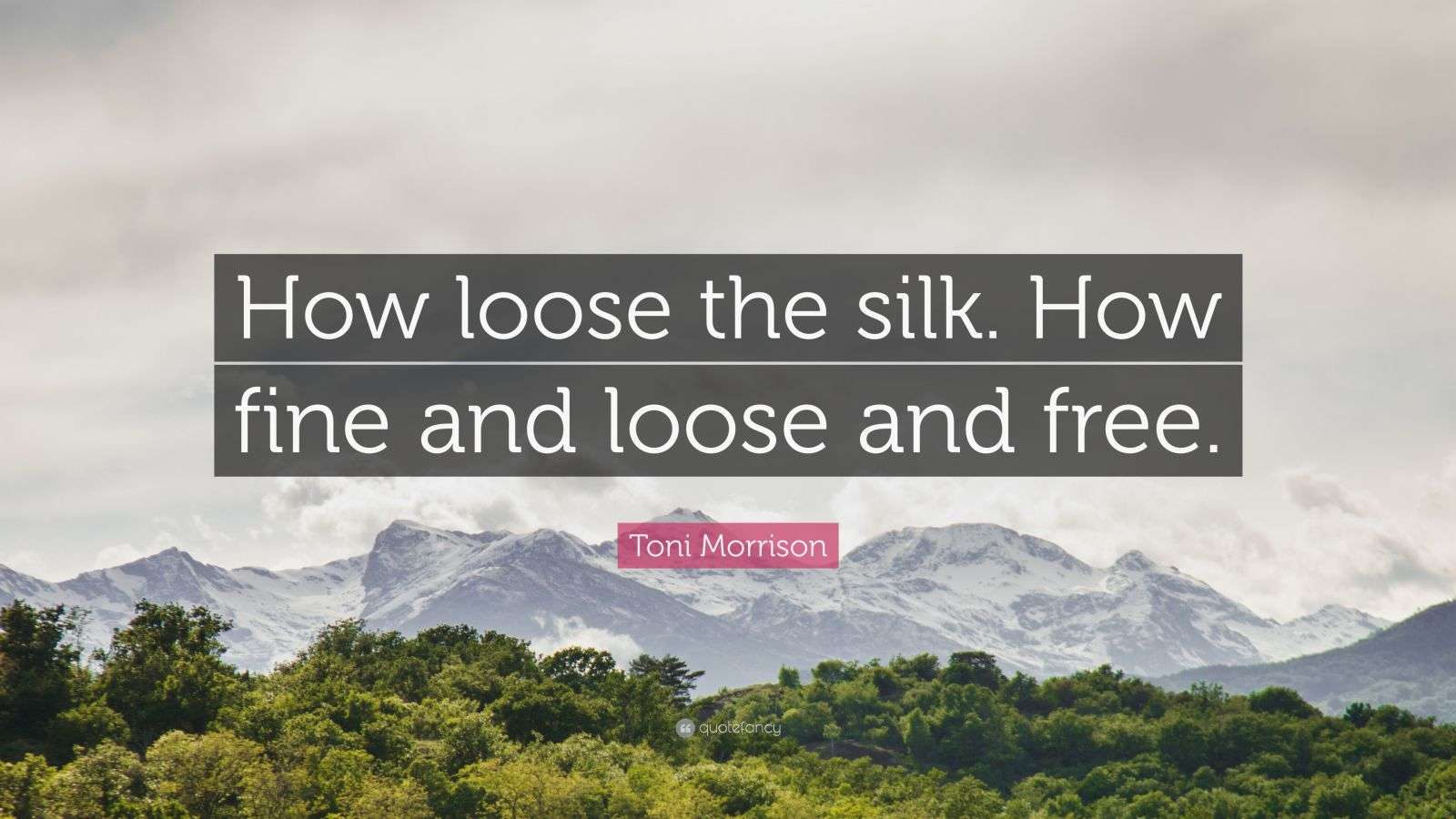 Toni Morrison Quote: “How loose the silk. How fine and loose and free.”