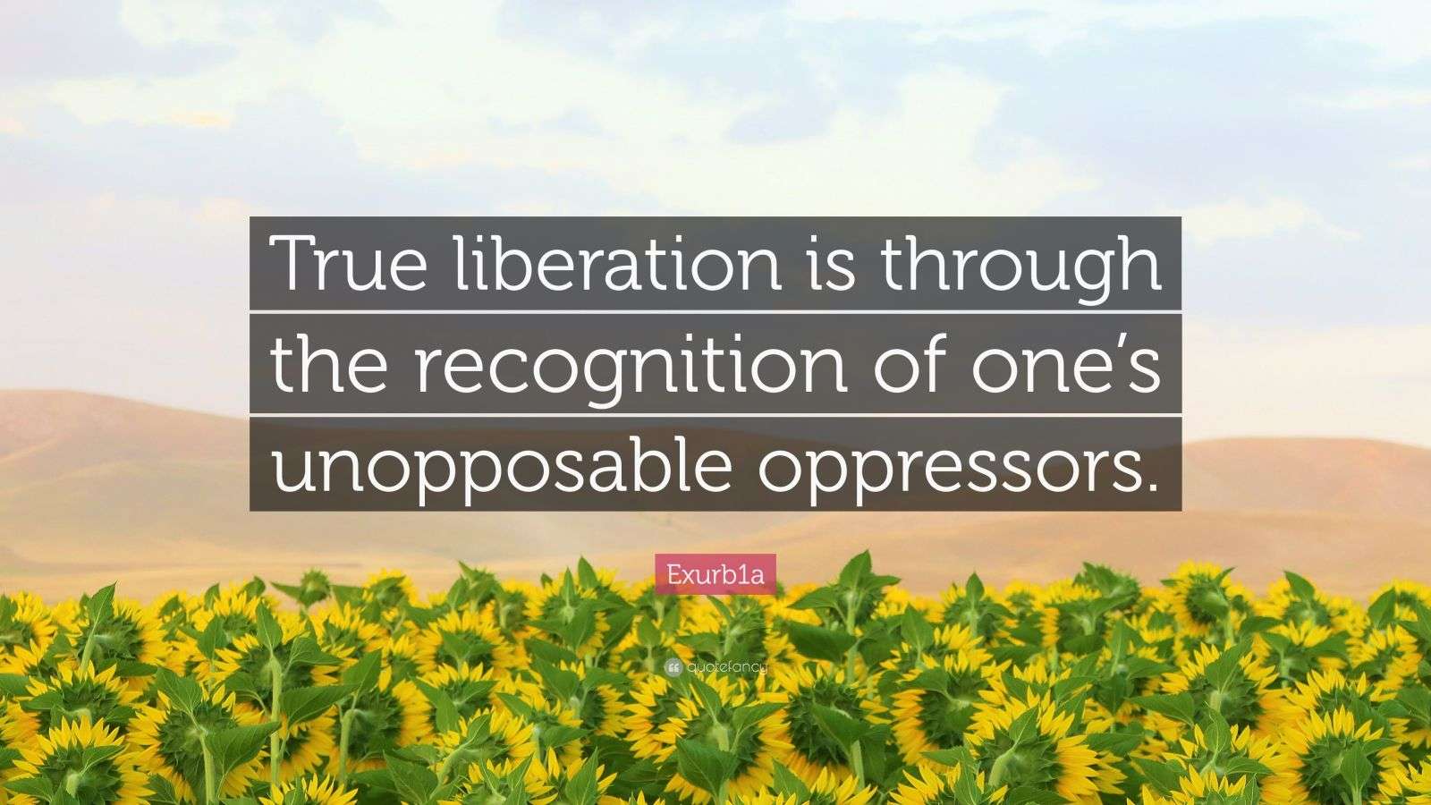 Exurb1a Quote: “True liberation is through the recognition of one’s ...