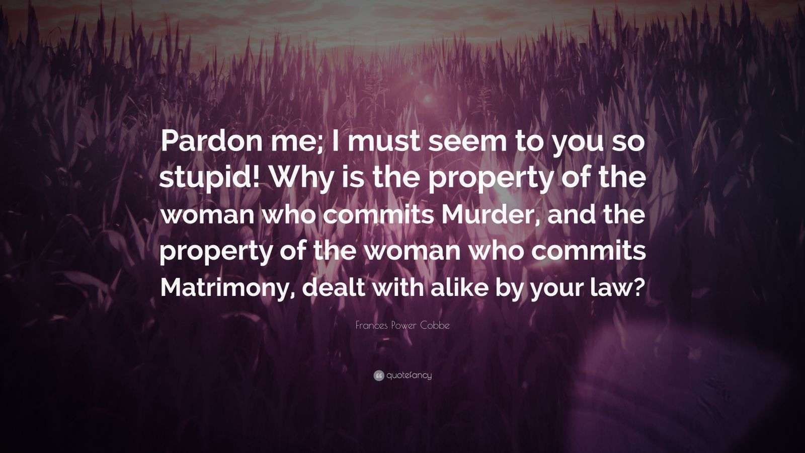 Frances Power Cobbe Quote: “Pardon me; I must seem to you so stupid ...
