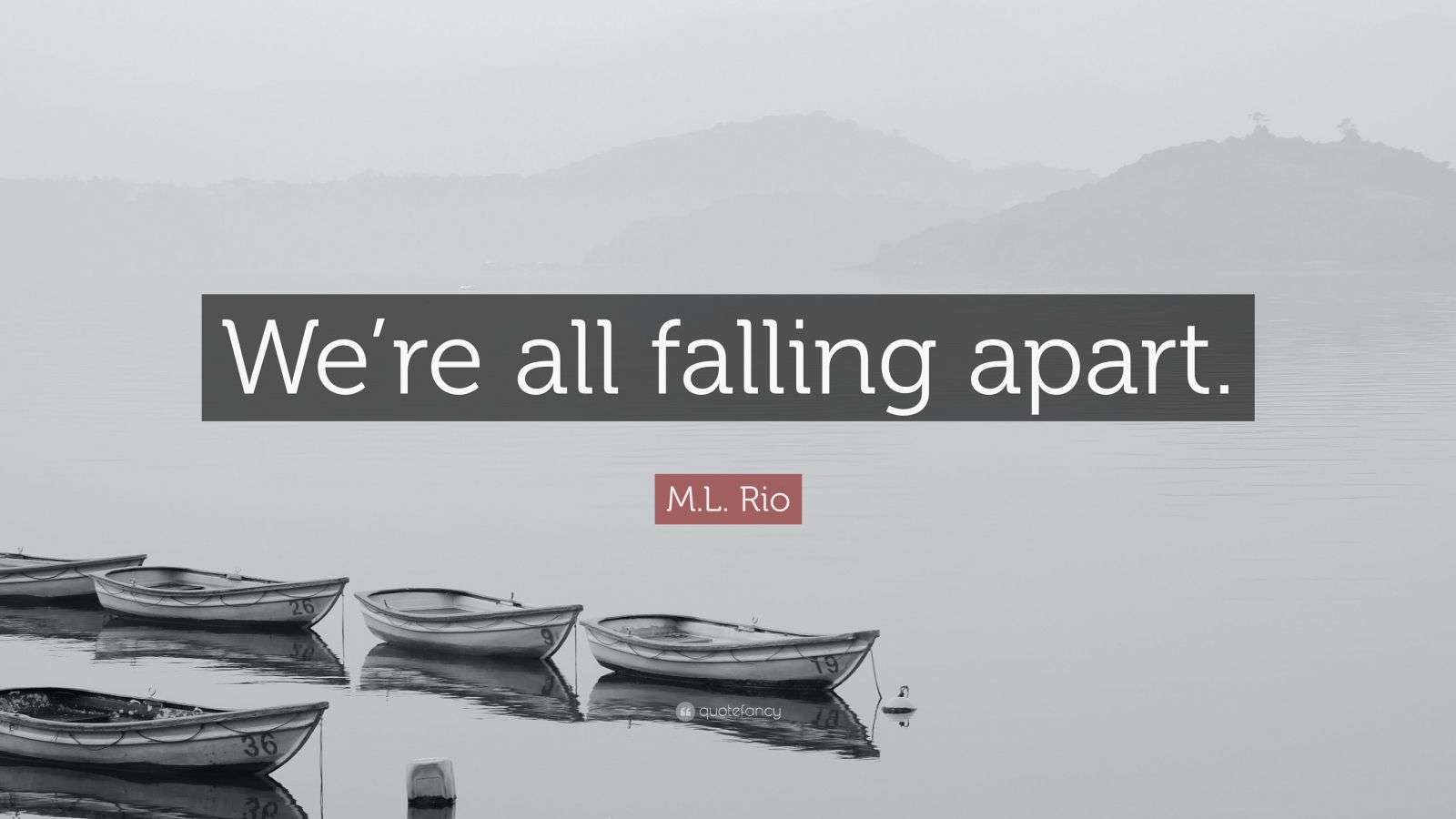 M.L. Rio Quote: “We’re all falling apart.”