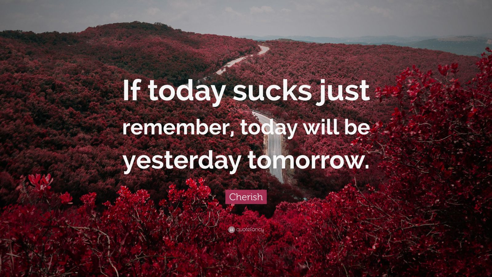 Cherish Quote: “If today sucks just remember, today will be yesterday ...
