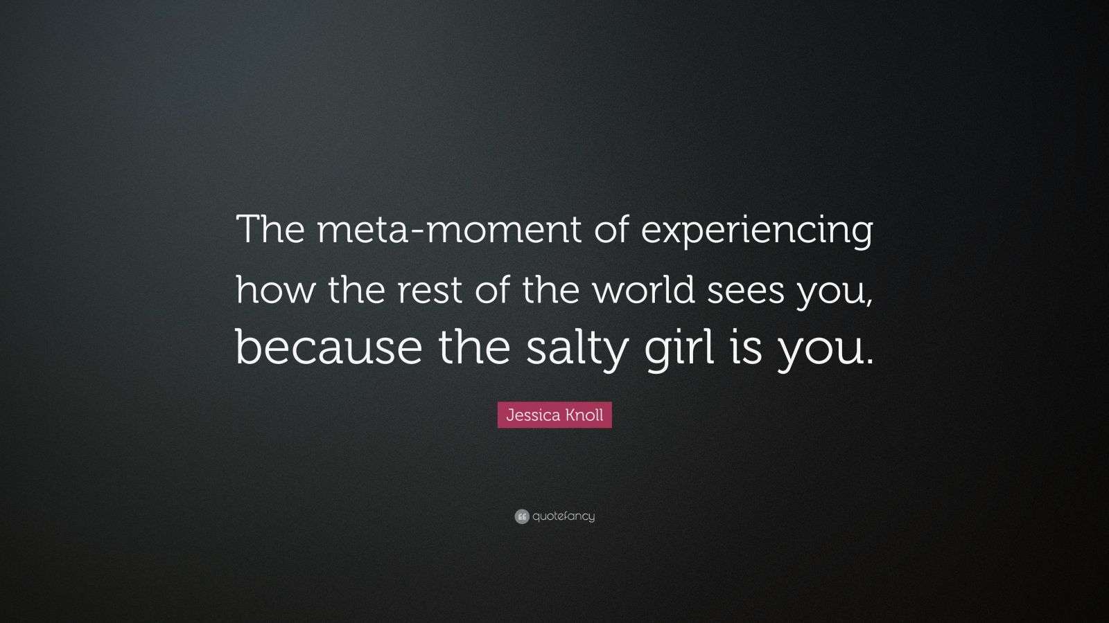 Jessica Knoll Quote: “The meta-moment of experiencing how the rest of ...