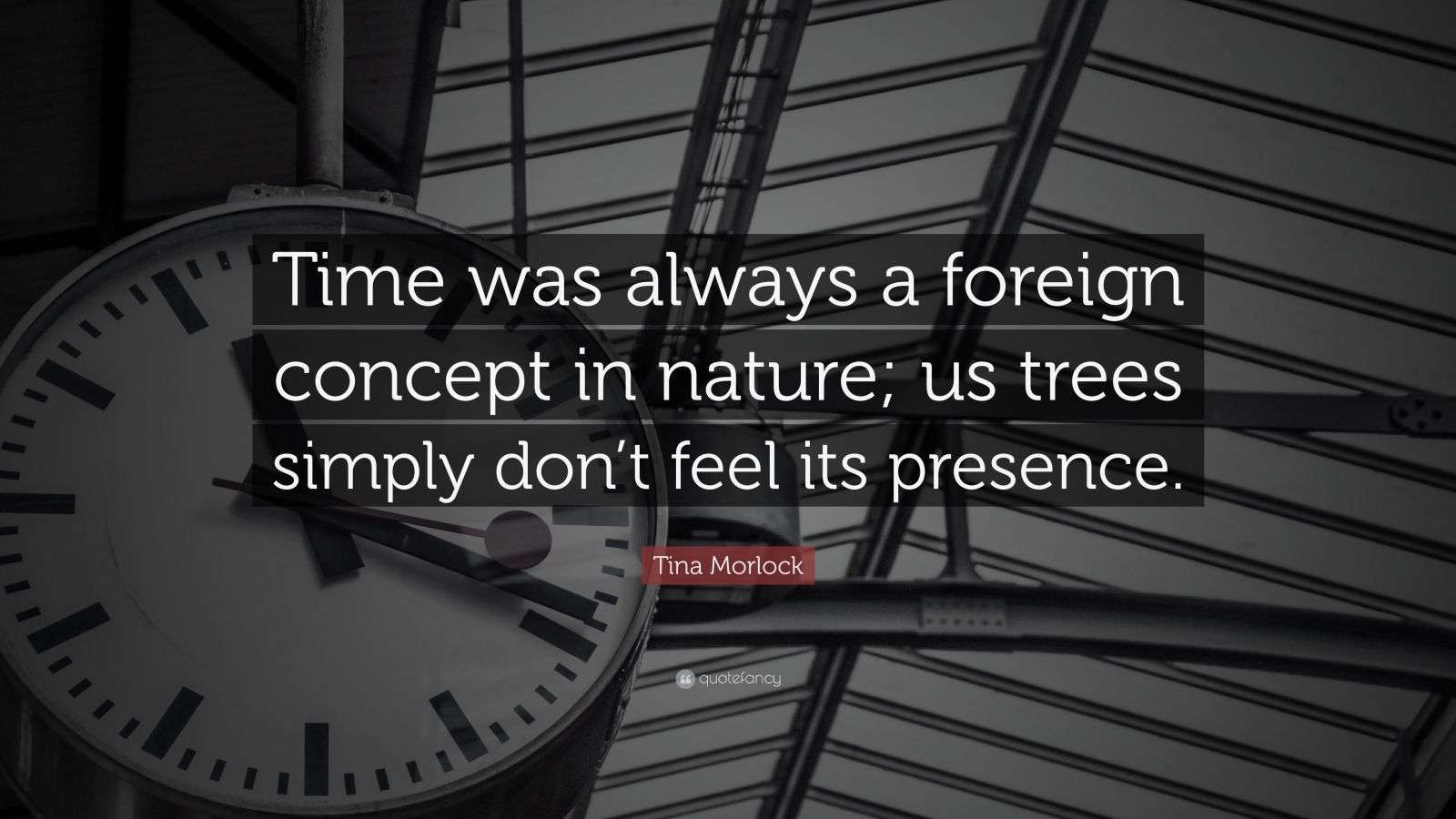 Tina Morlock Quote: “Time was always a foreign concept in nature; us ...