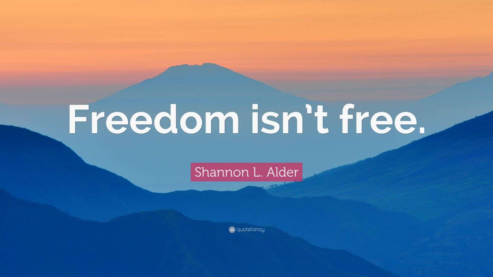 Shannon L. Alder Quote: “Freedom isn’t free.”
