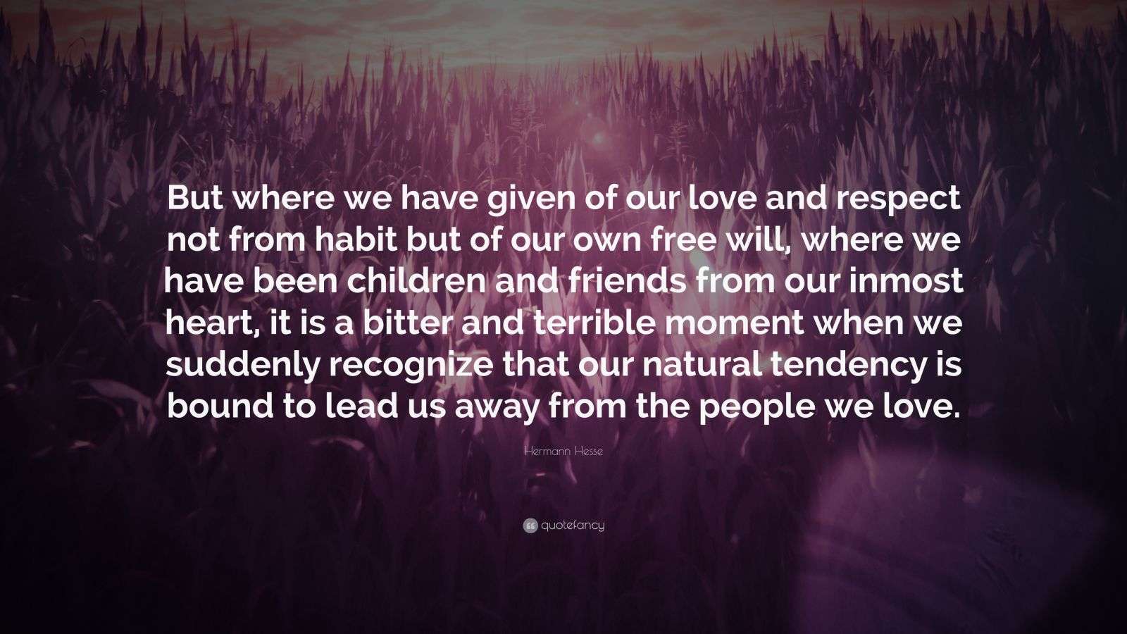 Hermann Hesse Quote: “But where we have given of our love and respect ...