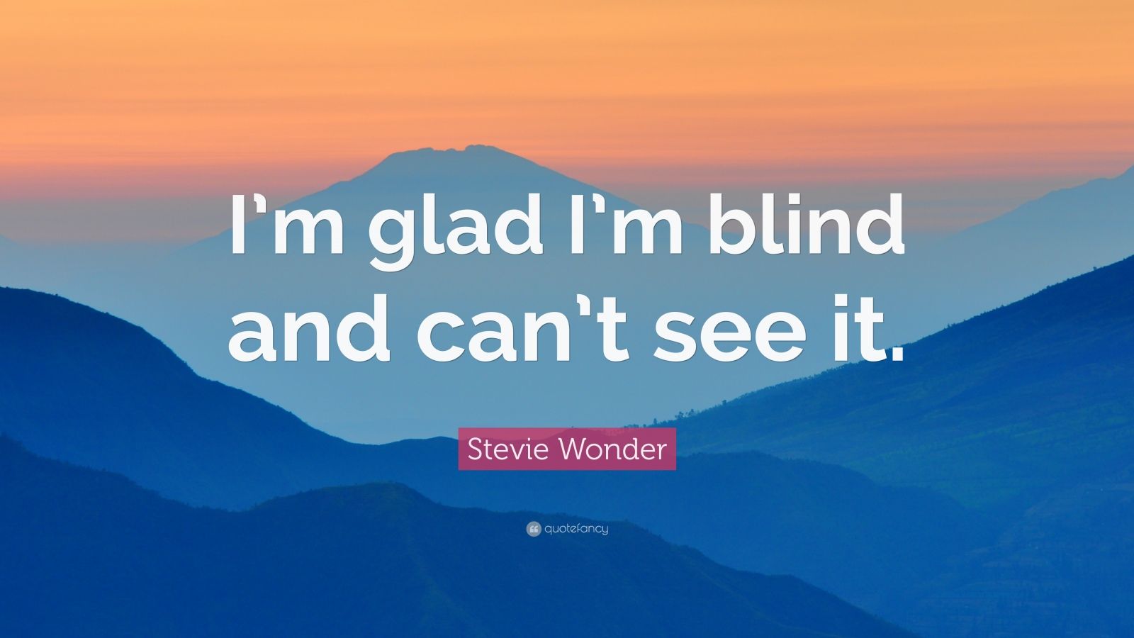 Stevie Wonder Quote: “I’m glad I’m blind and can’t see it.” (7 ...