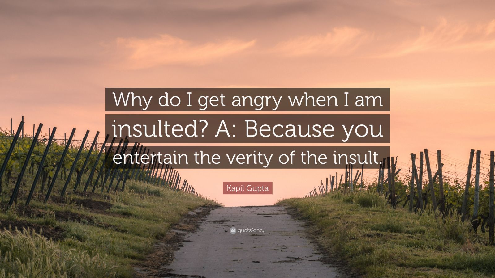 Kapil Gupta Quote: “Why do I get angry when I am insulted? A: Because ...