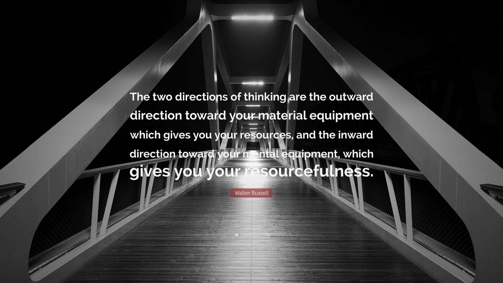 Walter Russell Quote: “The two directions of thinking are the outward ...
