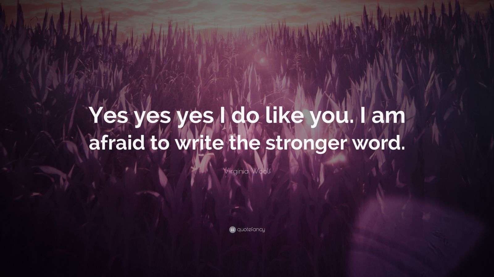 Virginia Woolf Quote: “Yes yes yes I do like you. I am afraid to write ...