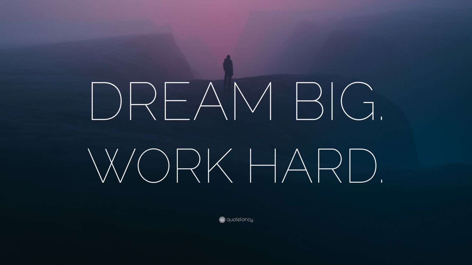 “DREAM BIG. WORK HARD.” Wallpaper by QuoteFancy