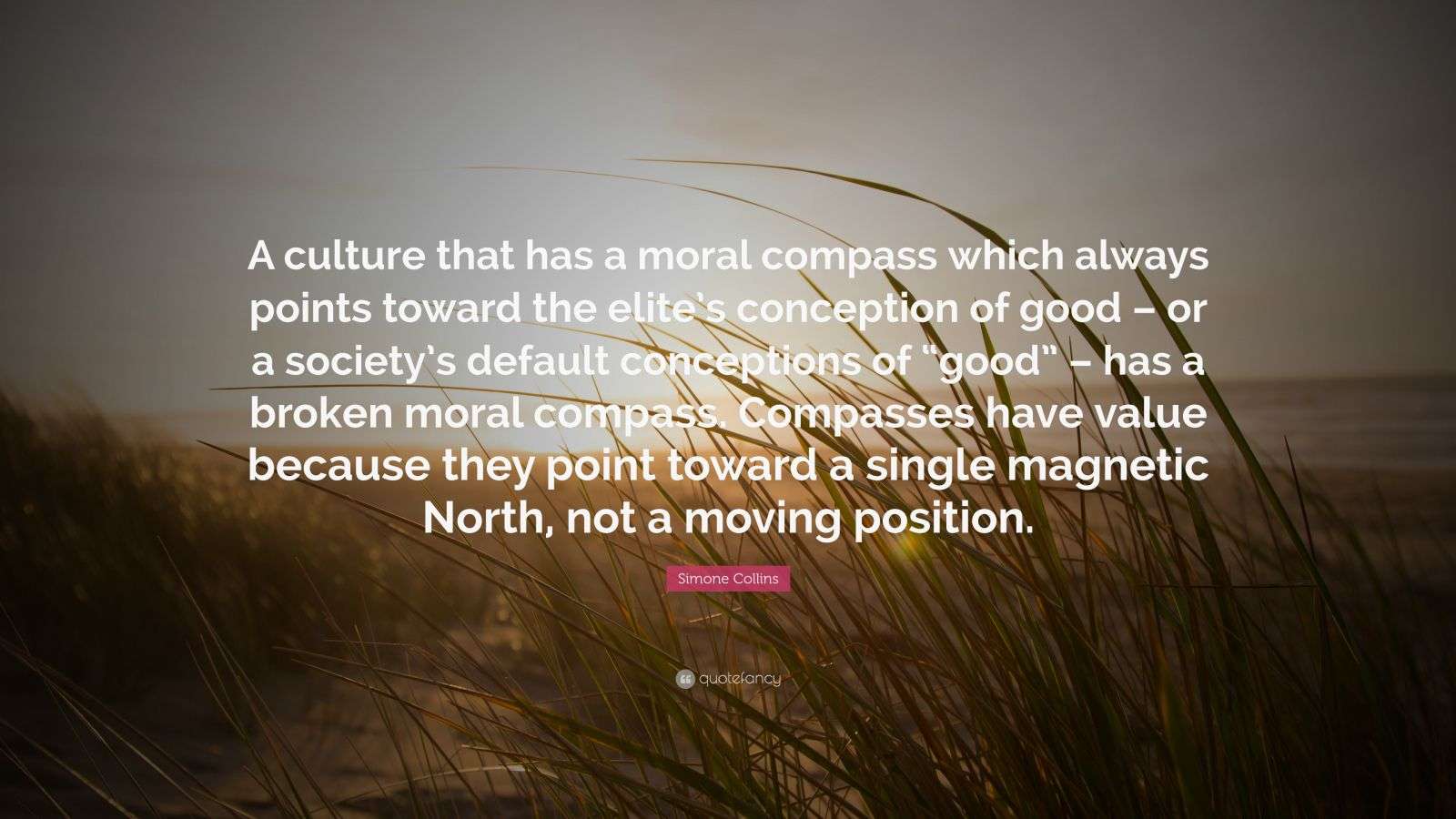 Simone Collins Quote: “A culture that has a moral compass which always ...