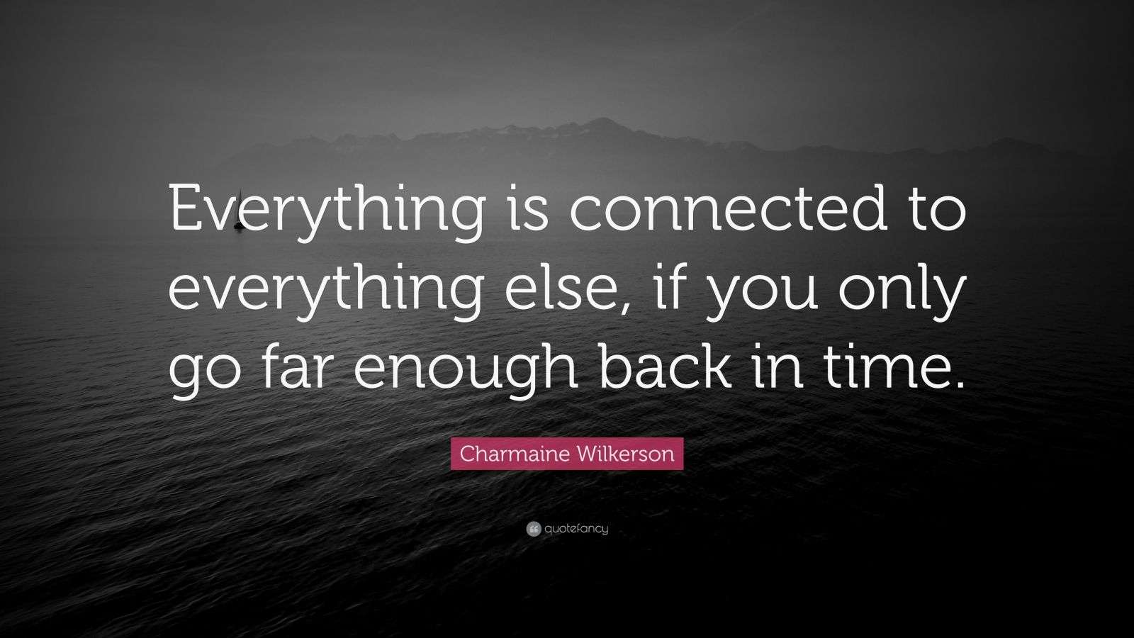 Charmaine Wilkerson Quote: “Everything is connected to everything else ...