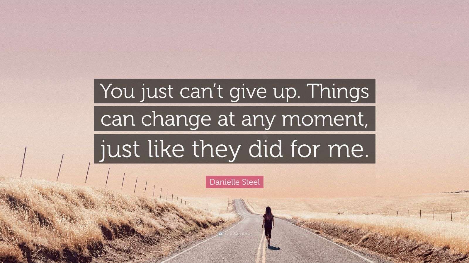 Danielle Steel Quote: “You just can’t give up. Things can change at any ...