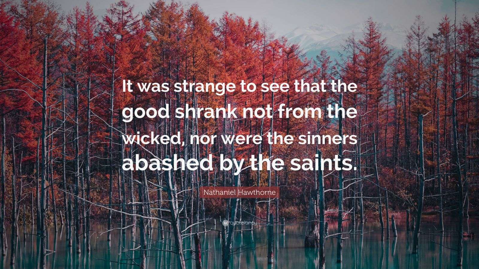 Nathaniel Hawthorne Quote: “It was strange to see that the good shrank ...