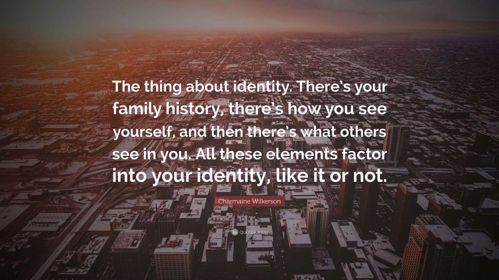Charmaine Wilkerson Quote: “The thing about identity. There’s your ...