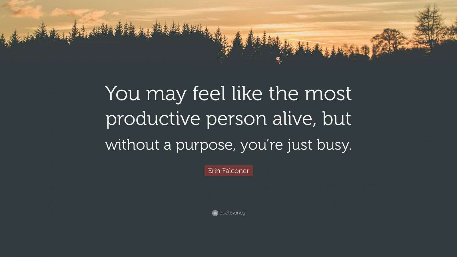 Erin Falconer Quote: “You may feel like the most productive person ...