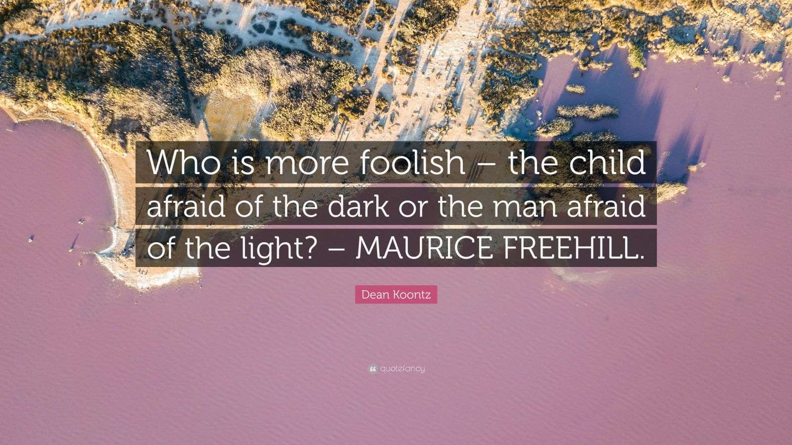 Dean Koontz Quote: “Who is more foolish – the child afraid of the dark ...