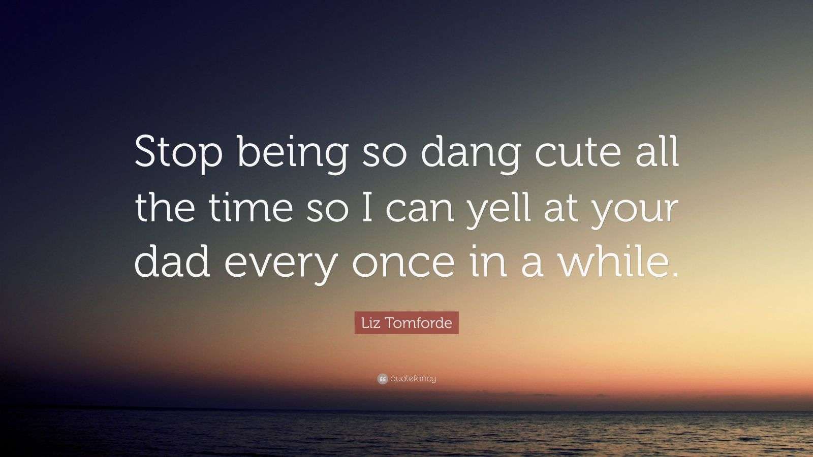 Liz Tomforde Quote: “Stop being so dang cute all the time so I can yell ...