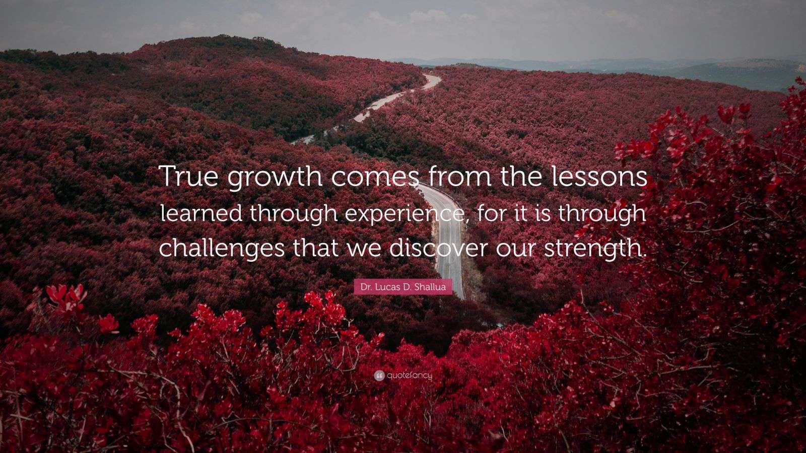 Dr. Lucas D. Shallua Quote: “True growth comes from the lessons learned ...