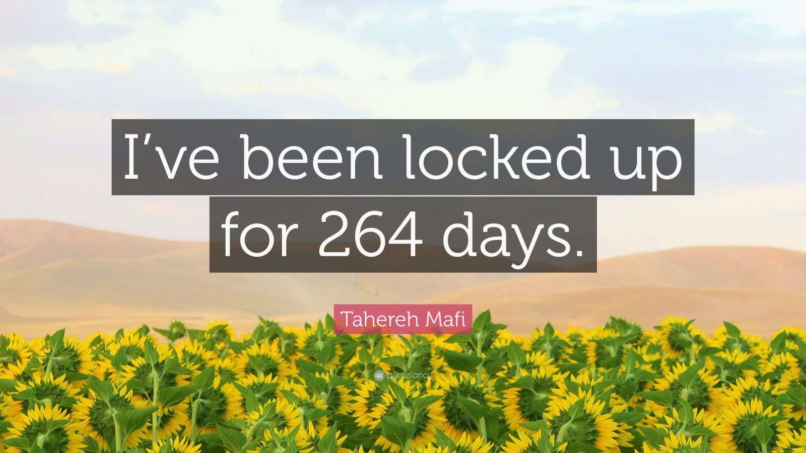 Tahereh Mafi Quote: “I’ve been locked up for 264 days.”