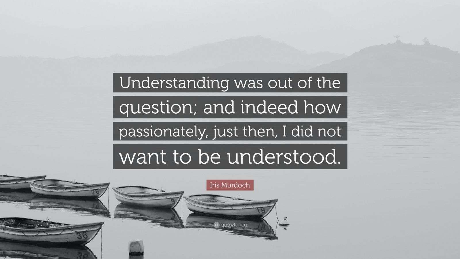 Iris Murdoch Quote: “Understanding was out of the question; and indeed ...