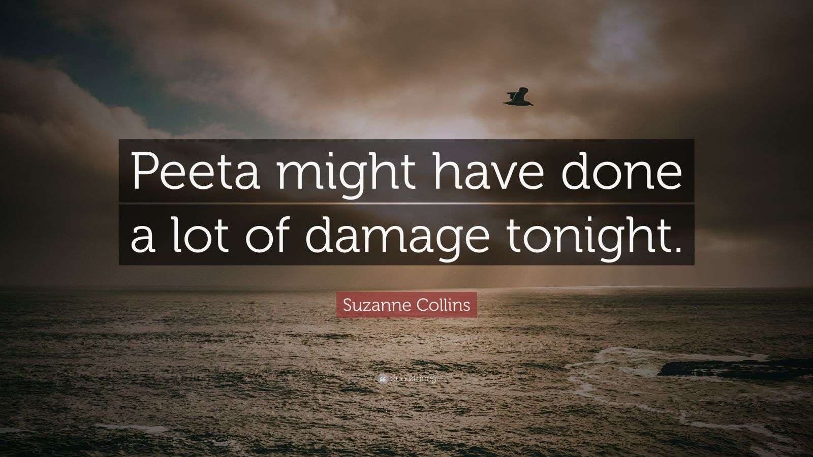 Suzanne Collins Quote: “Peeta might have done a lot of damage tonight.”