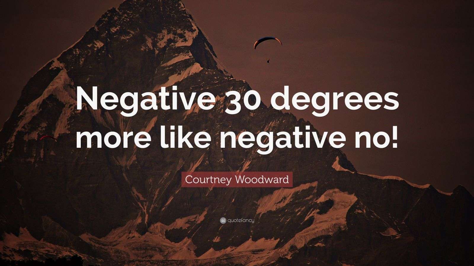 Courtney Woodward Quote: “Negative 30 degrees more like negative no!”
