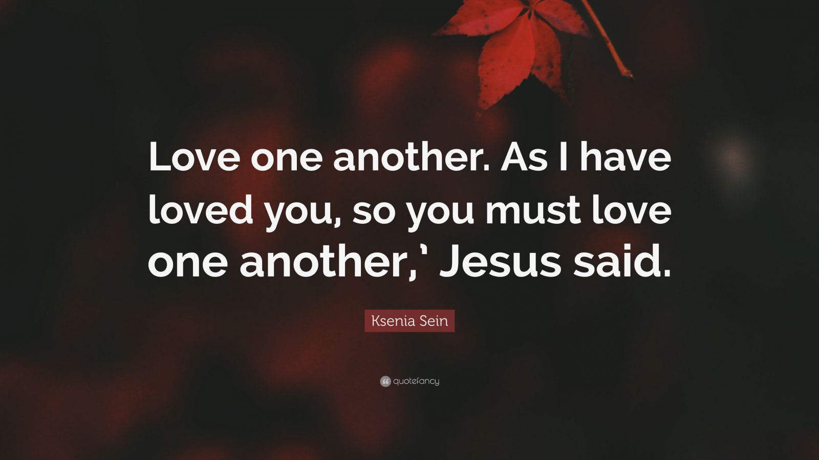 Ksenia Sein Quote: “Love one another. As I have loved you, so you must ...