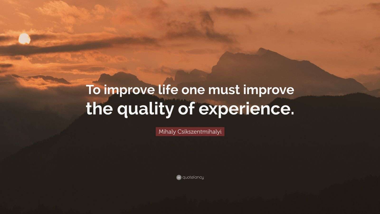Mihaly Csikszentmihalyi Quote: “To improve life one must improve the ...
