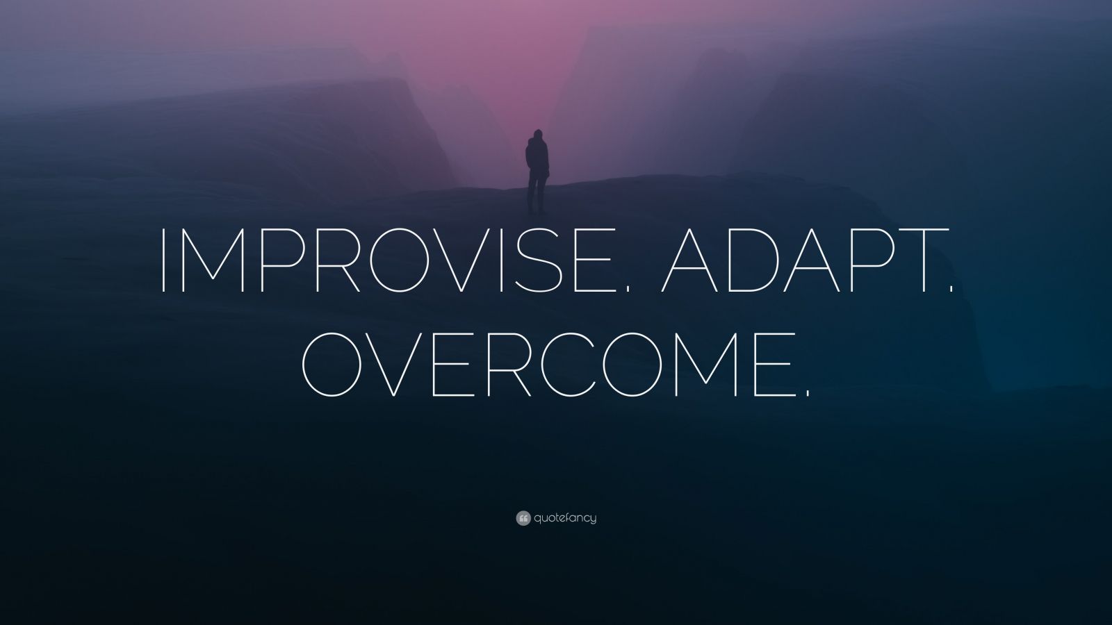 “IMPROVISE. ADAPT. OVERCOME.” Wallpaper by QuoteFancy