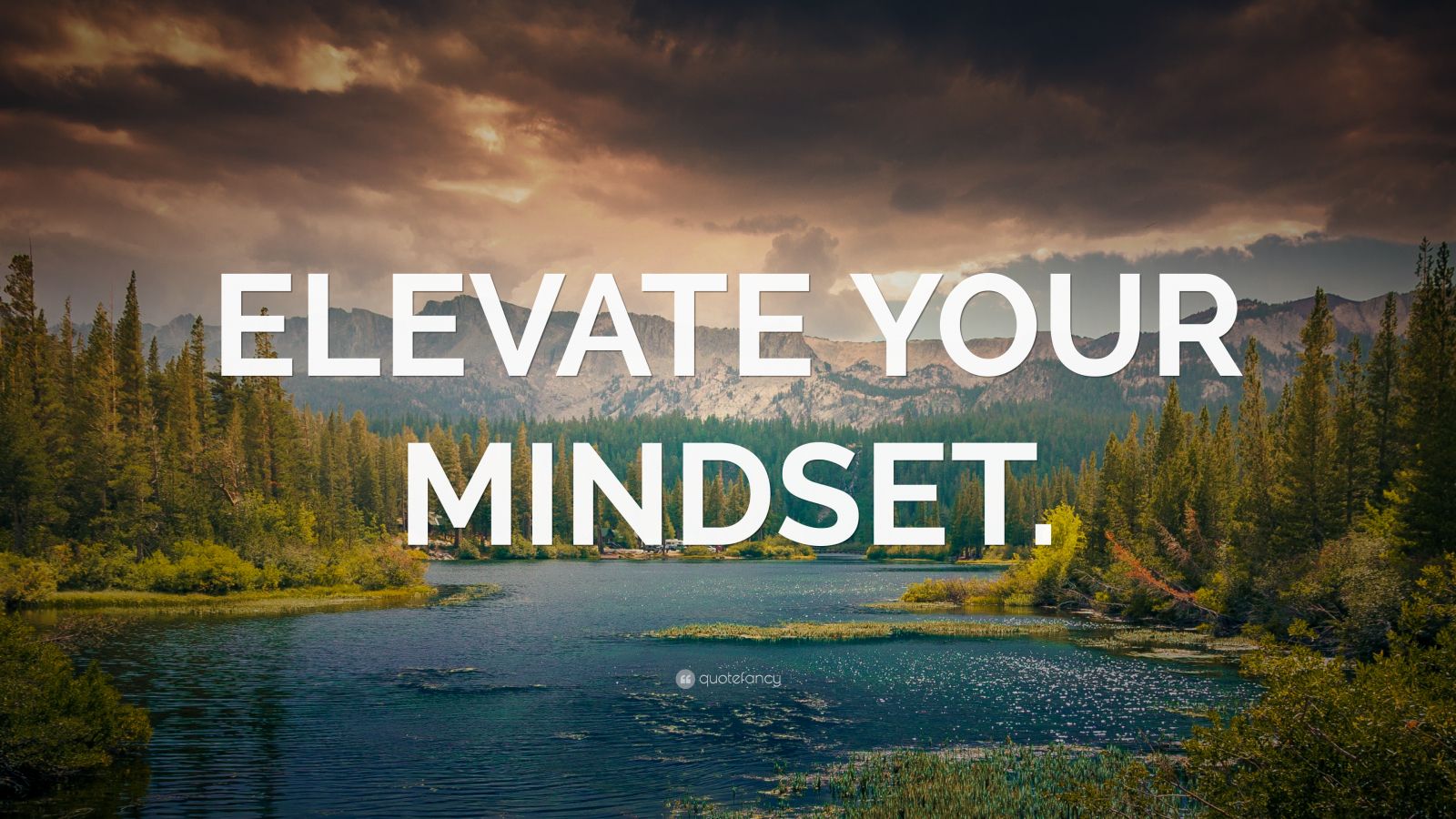 “ELEVATE YOUR MINDSET.” Wallpaper by QuoteFancy