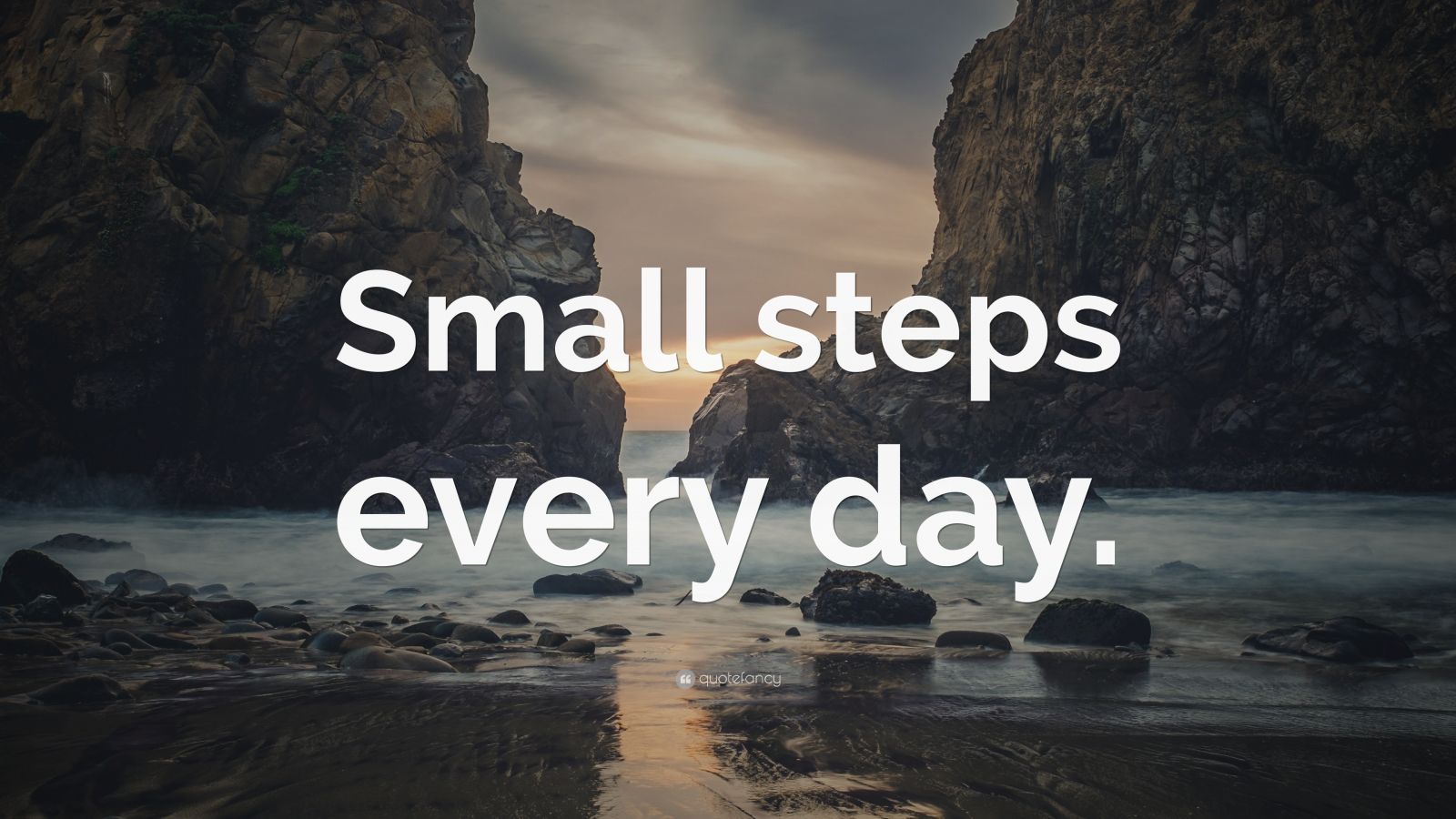 “Small steps every day.” Wallpaper by QuoteFancy