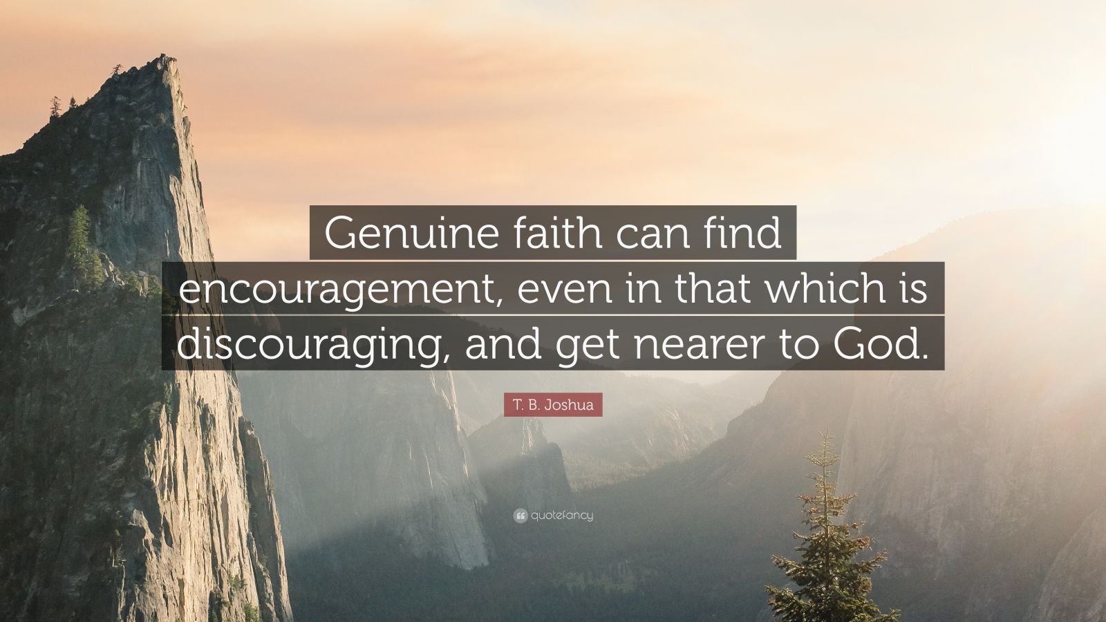 T. B. Joshua Quote: “Genuine faith can find encouragement, even in that ...