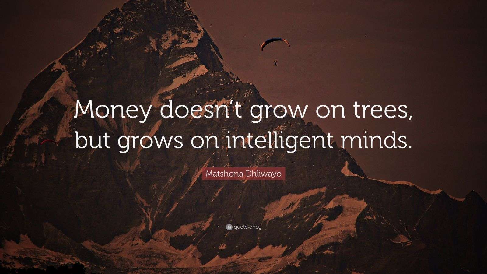 Matshona Dhliwayo Quote: “Money doesn’t grow on trees, but grows on ...