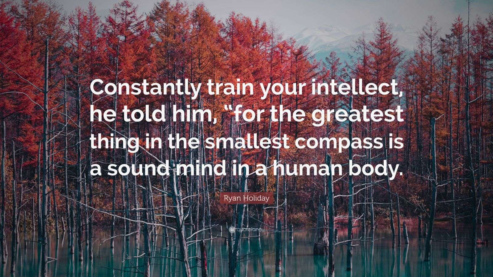 Ryan Holiday Quote: “Constantly train your intellect, he told him, “for ...