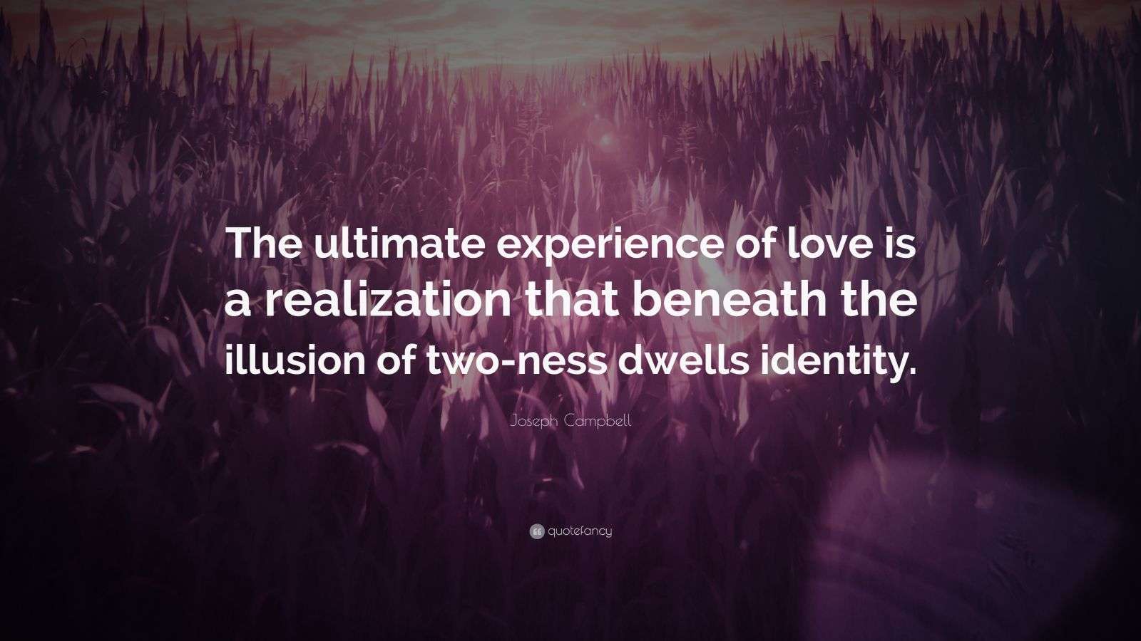 Joseph Campbell Quote: “The ultimate experience of love is a ...