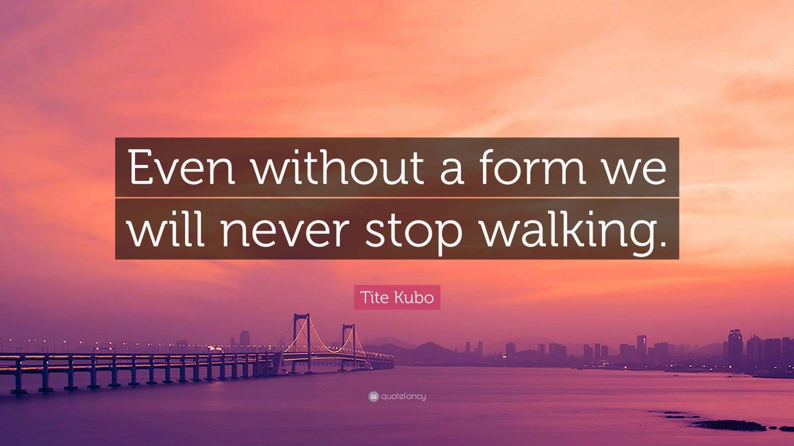 Tite Kubo Quote: “Even without a form we will never stop walking.”