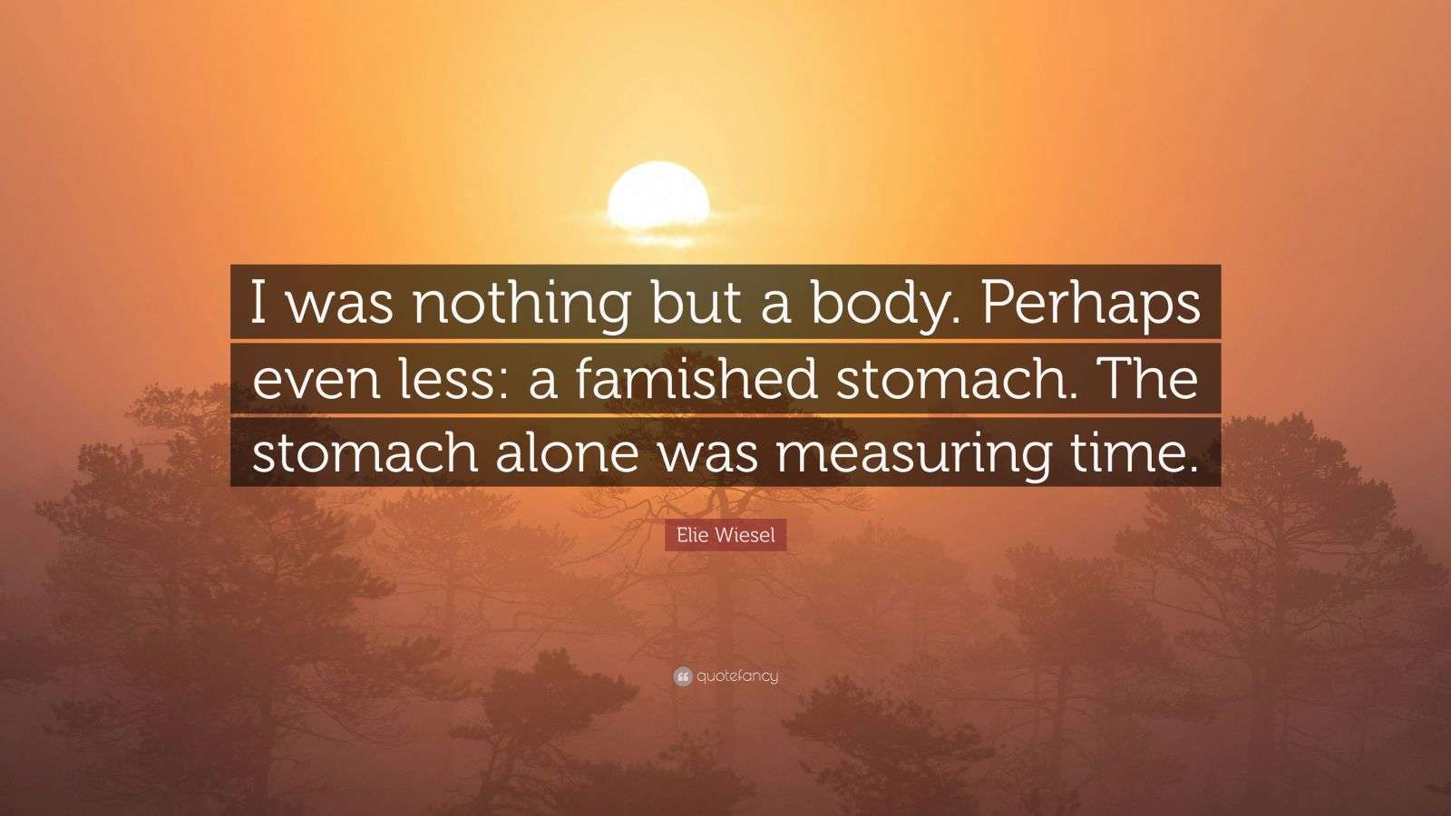 Elie Wiesel Quote: “I was nothing but a body. Perhaps even less: a ...