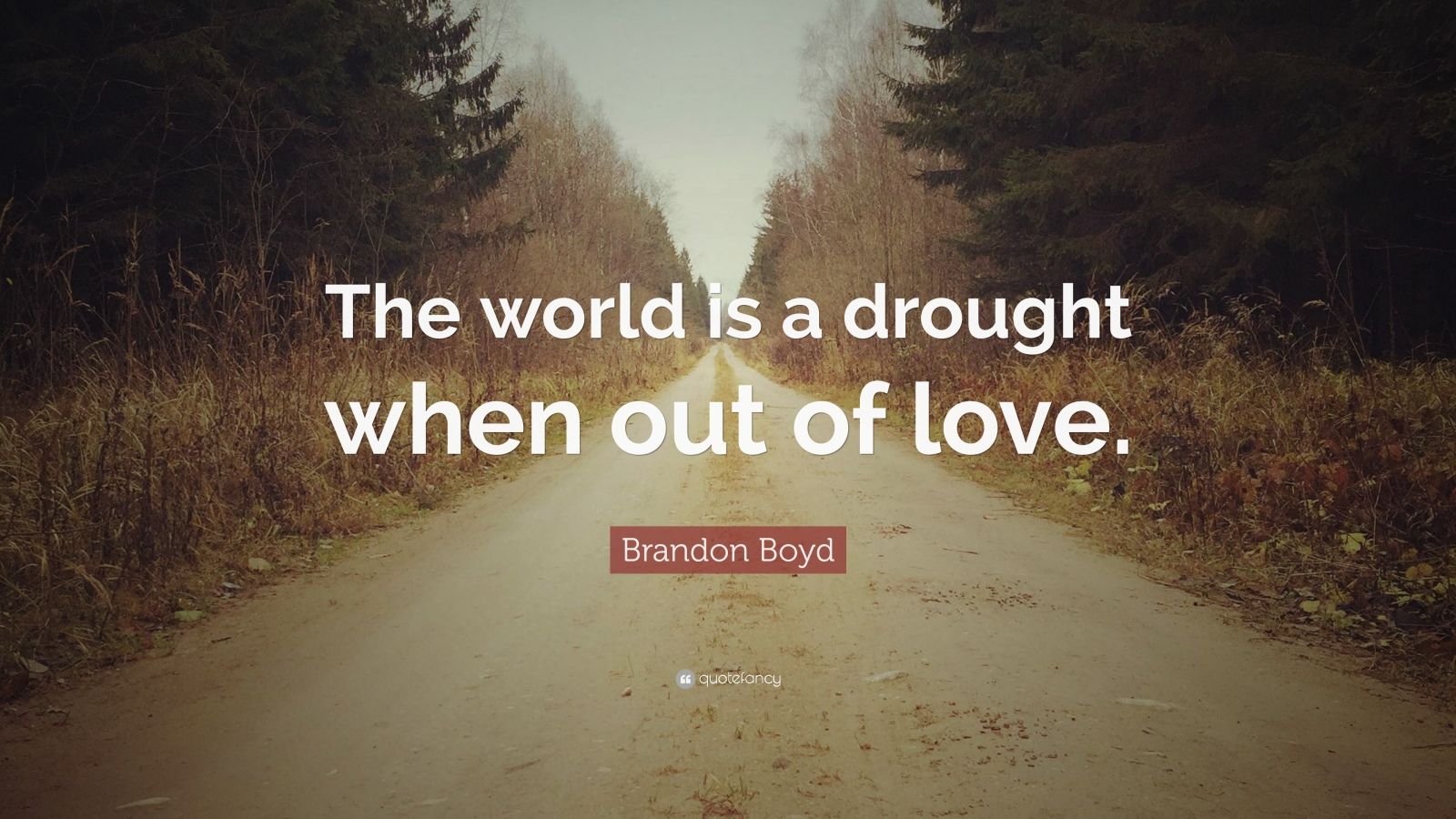 Brandon Boyd Quote: “The world is a drought when out of love.”